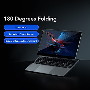 Gaming Laptop, Gravity Sensor RGB Backlit 15.6 Inch Touch Screen Business Laptop 4096 Pressure for Family (12GB+256GB US Plug)