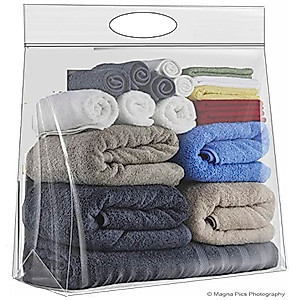 [ 10 COUNT ] Jumbo Zipper Top Storage Bags With Carry Handles - X-Large 8 Gallon Jumbo Size Clear Heavy Duty Super Thick 4 Mil. Plastic - For Moving, Traveling, Storage, Organization & Clothing