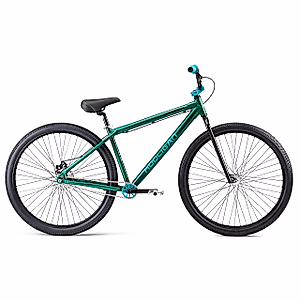 Mongoose Hooligan AL Adult BMX bike, 29x3-Inch Wheels, Lightweight Aluminum Frame, Single Speed, Disc Brakes, Green