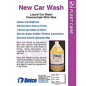 New CAR WASH - Concentrated Soap with Carnauba Wax for RV, School Buses, ATV, Boat, Motorcycle, Detailing, Cleaning- 1oz. per Gallon