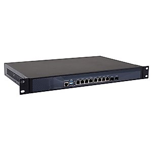 HUNSN 1U Rackmount Firewall, OPNsense, VPN, Network Security Appliance, Router PC, I7 2620M 2640M, HUNSN RS07, AES-NI, 8 x Intel LAN, 2 x Optical SFP, 8G RAM, 128G SSD