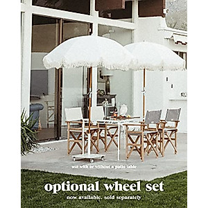 Business & Pleasure Co. Classic Patio Umbrella Base - Fits up to 6' Patio & Beach Umbrellas - Heavy Duty Square Metal Umbrella Stand Outdoor Base - White, 35 lbs