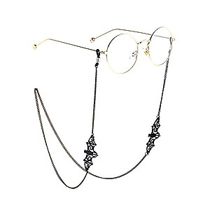 HAISENGO Black Bat Glasses Chain for Women Men Kawaii Eyeglasses Chain Holder Strap Cord for Sunglasses Eyewear (black bat)