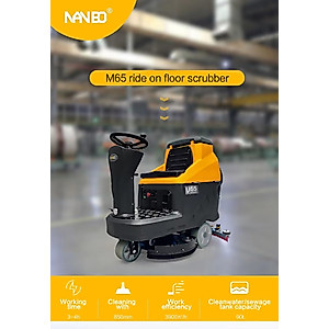 Ride-On Auto Floor Scrubber Machine, 33 inch (850mm) Cleaning Path, Industrial Commercial Floor Scrubber Machine Use, Easy to Use