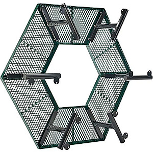 Global Industrial Hexagon Outdoor Tree Bench, Expanded Metal, 73" L x 63" W x 18" H, Green