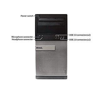 Dell Gaming PC Tower Desktop Computer - GeForce GTX 1650 4GB GDDR5, Core i7 16GB RAM, 256GB SSD Hard Drive, HDMI, Keyboard & Mouse, USB WiFi, Windows 10 Pro 64-bit(Renewed)