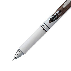 Pentel EnerGel Pearl RTX Gel Pen, (0.5mm), Fine Line, Needle Tip, Black Ink, Box of 12 (BLN75PW-A)