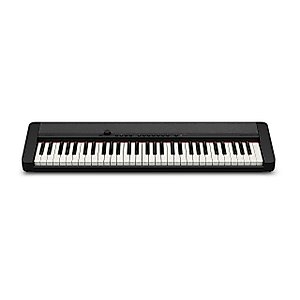 Casio 61-Key Portable Keyboard (CT-S1BK) and ChromaCast Double Braced X-Style Pro Series Keyboard Stand