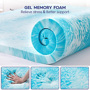 ABENE 3 Inch Dual Layer Memory Foam Mattress Topper Twin XL, 2 Inch Memory Foam Plus 1 Inch Down Alternative Pillowtop Mattress Pad, with Bedside Pocket, College Dorm Essential (Twin XL, White)