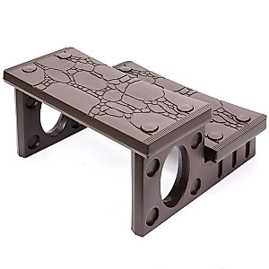 XtremepowerUS Universal Multi Purpose 2-Step Spa Hot Tub Pool Outdoor Indoor Camper RV Deck Steps Sided Step, Mocha