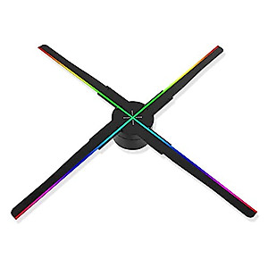 DNIER 3D Holographic Advertising Machine, Portable Leading Fan Exhibition Projector Holographic Diagram Display, Four Leaves HD