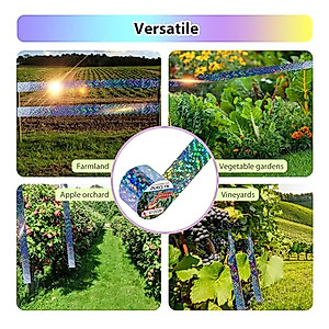 Reflective Bird Tape, 330ft x 1.6in Bird Scare Tape Dual-Sided Bird Flash Tape Bird for Outside, Gardens, Orchards - by dukclyn