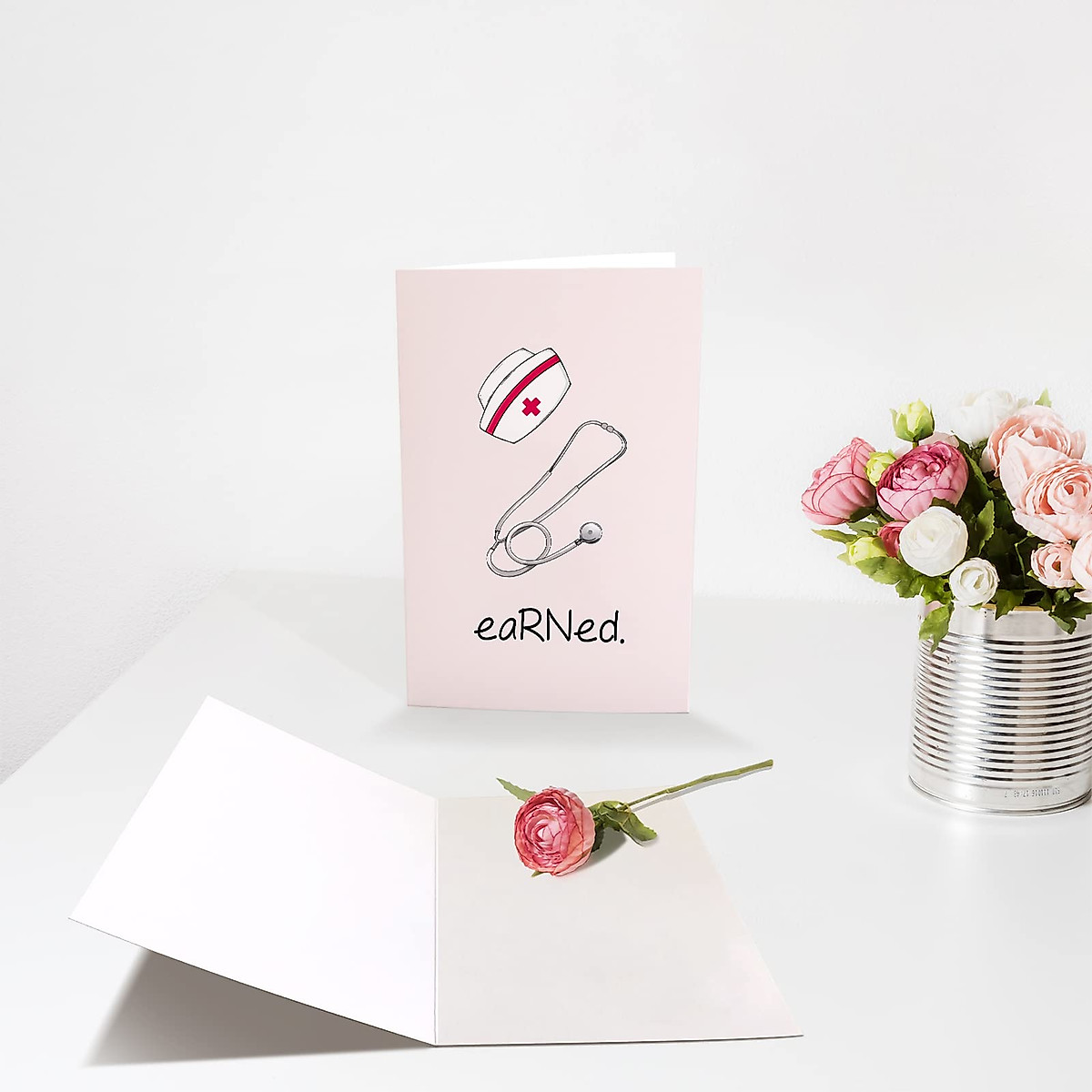 Chenive Funny Nurse Graduation Card, Nursing Graduate Greeting Card, Congratulation Card for New Registered Nurse, BSN RN Card, eaRNed