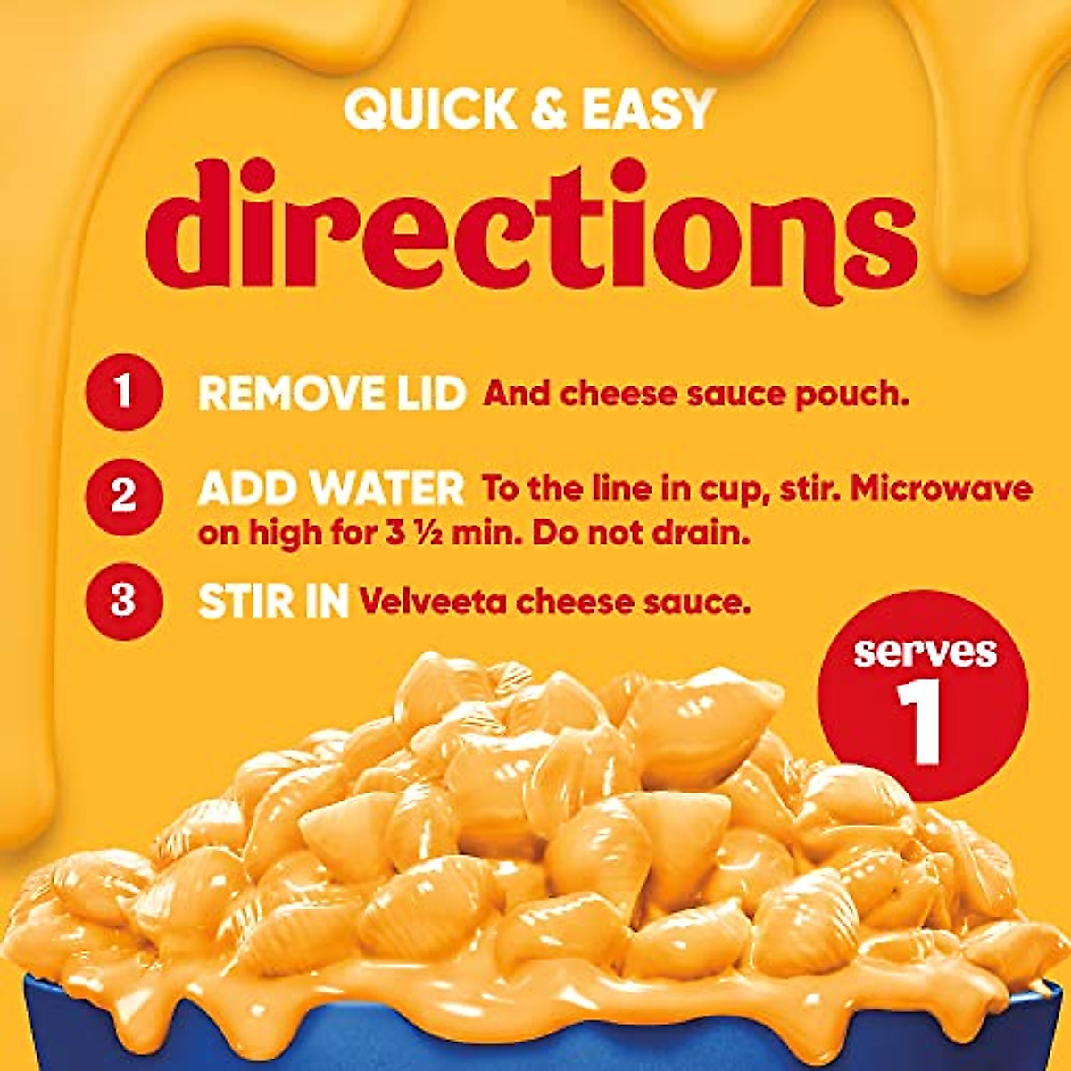 Velveeta Shells & Cheese Original Microwavable Macaroni and Cheese Cups (4 ct Pack, 2.39 oz Cups)