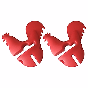 Tofficu 2pcs Anti-spill Pan Tongs Lid Holder for Pots Pot Side Spatula Support Rooster Spoon Holder Pot Fixed Clamp Kitchen Utensils Holder Crab Boil Pot Spoon Rest Multipurpose