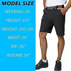 TGW Men's Flat Front Stretch Waist Performance 11.25In Golf Shorts Black 35