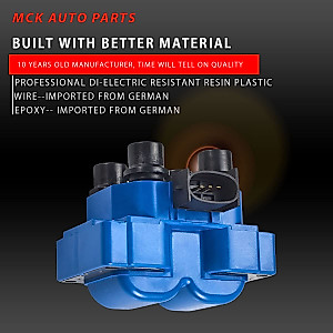 MCK 2pcs Heavy Duty Ignition Coil Pack + Wireset Compatible With FORD F150 F250 EXPEDITION EXPLORER RANGER LINCOLN MERCURY MAZDA FD-487 FD487 4.6 3.8 5.0 2.3 2.5 L4 V6 V8