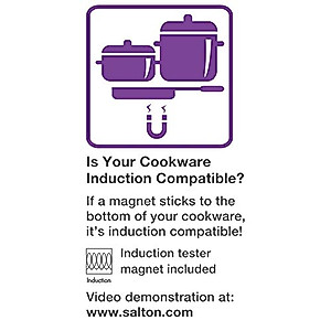 Salton ID1350, Induction Portable Electric Cooktop, 2.5"x11.3"x14.8", Black