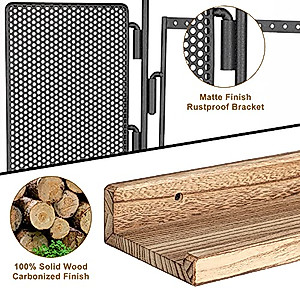 SOLIMINTR Hanging Jewelry Organizer Wall Mount Jewelry Holder with Rustic Wood Shelf, Ring Display Box, Ear Studs Earring Holder, Rotating Necklace Holder Organizer