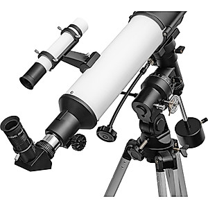 Orion Observer 90mm Equatorial Refractor Telescope Kit for Adults & Families - Portable Beginner Telescope Kit for The Moon, Planets & Stars