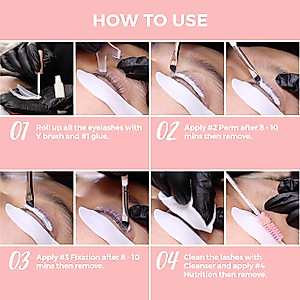 LLBA Lash Lift Kit, Eyelash Perm Kit, Professional Use, Upgraded Incredients, Long-Lasting, Semi-Permanent Curling, Ensuring Hyngen & Easy Cleaning