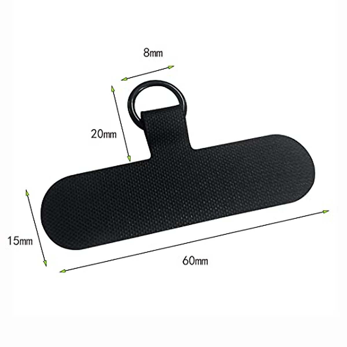 Universal Phone Tether Tab Phone Lanyard Patch,6 Pack Secure Phone Strap Hands Free Holder,Connector Card for Phone Lanyard Phone Strap Patch Phone Necklace Tender-Black B