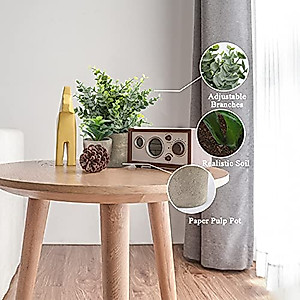 ALAGIRLS Small Fake Plants Set of 4 - Eucalyptus Rosemary Succulents Plants Artificial in Pots for Home Decor Indoor - Mini Faux Potted Plants for Bedroom Bathroom Living Room Desk Shelf Decoration