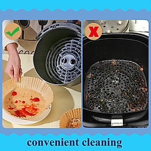 Air Fryer Disposable Paper, 100Pcs Parchment Paper Liners, Non-stick Cooking Paper, Oil Resistant, 6.3inch for 3-5Qt Air Fryer Baking Roasting Microwave (6.3IN-Round)