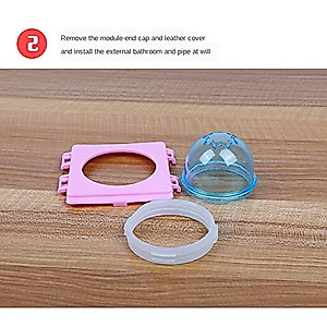 2 Set Small Animals Hamster Tunnel Cage Cover with Ventilation Holes External Pipe Interface Fitting Connection Board Tube Connector Stretch Resistant Inner Diameter 2.17 inch