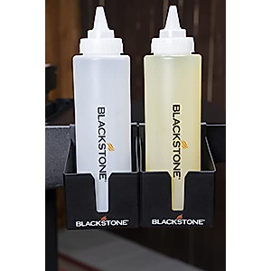 Blackstone 5396 Magnetic Beverage (2 Piece) Squeeze Holder for Grill, Griddle Accessories, Storage for BBQ Bottles, Seasonings, Portable, Easy to Install, Black