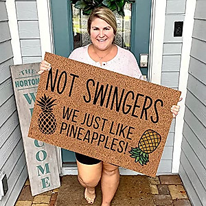 AKWFUNZ Home Doorway Rug Cartoon Pineapple Pattern and Funny English Sentence Print Fashion Mat