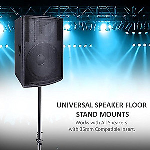 Pyle Universal Dual PA DJ Tripod 2 Speaker Stand Kit with Adjustable Height & Storage Bag Constructed with Heavy Duty Durable Steel & Lightweight for Easy Mobility Safety PIN Screw Locks PSTK107,Black