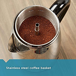 Spectrum Brands Farberware 8-Cup Percolator, Stainless Steel, FCP280, Black