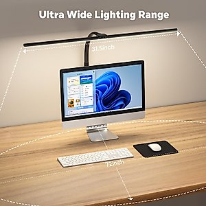 APMIEK LED Desk Lamp for Home Office, 24W Remote Control Computer Desk Light Bright Desktop Lamp Multi Lighting Modes Dimmable Clamp Desk Lighting for Work with Adjustable Gooseneck, Double Head,Black
