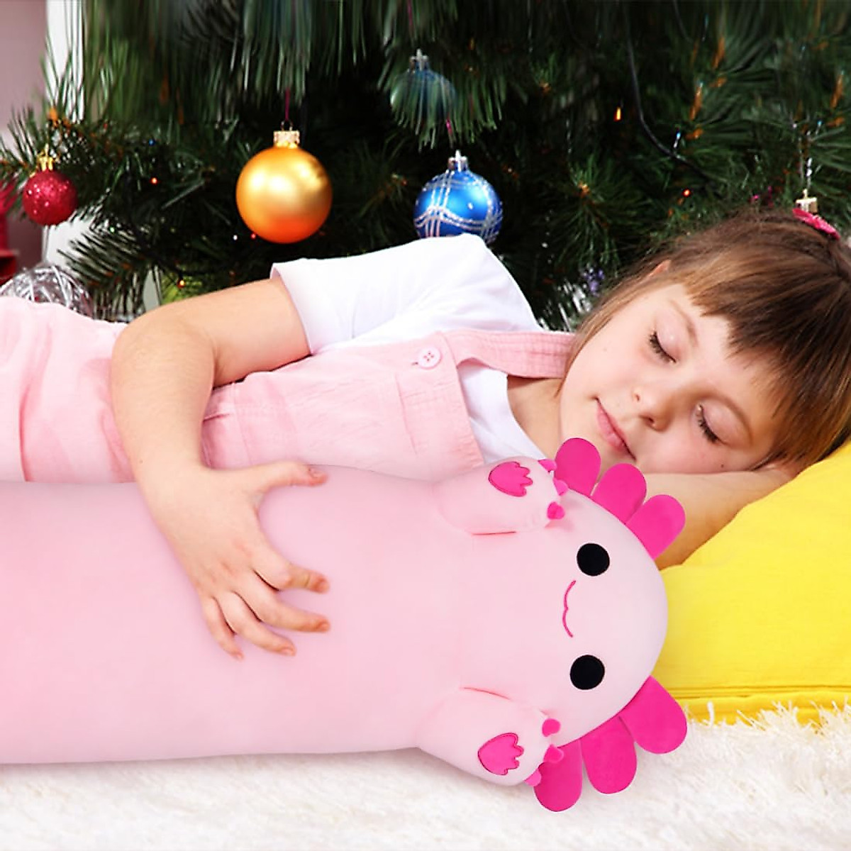 Chubbyjoy Axolotl Plush Toy, Cute Axolotl Stuffed Animal Soft Long Plushie Body Pillow for Girls and Boys Adults Gifts, 20", Pink
