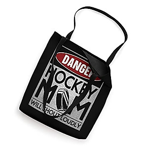 Ice Hockey Vintage Mom Mother Danger Hockey Mom Will Shout Tote Bag