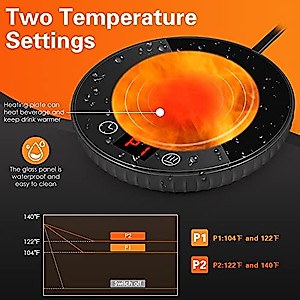 Coffee Mug Warmer, Coffee Warmer with 2 Temp Settings, Candle Warmer w/Auto Shut Off&1-12H Timer, Coffee Warmer for Desk Home Office, Coffee Cup Warmer for Coffee, Beverage, Milk, Tea, Hot Chocolate