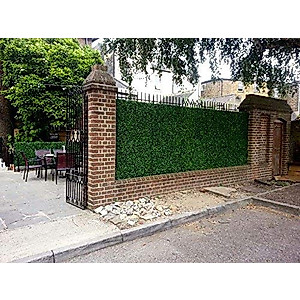 Artificial Greenery Boxwood, Privacy Fence Screen Faux Plant, UV Resistant Topiary Hedge, for Outdoor Indoor Use as Wall Backdrop, Garden, Backyard, Event Decorations (20” x 20”)