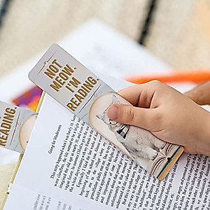 GOLEEX Cat Metal Bookmark Ruler Animal Inspirational Quotes Bookmarks for Adults Women Girls Kids Teens Bookworm Reader On Birthday Holiday Party Pet Lovers Encouraging Sayings