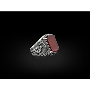BySilverStone Jewelry Silver Onyx Gemstone Azrael Men Ring, 925 Silver Gothic Ring, Fantasy Ring, Gemstone Ring, Silver Onyx Jewelry, Punk Ring, Gift For Men's