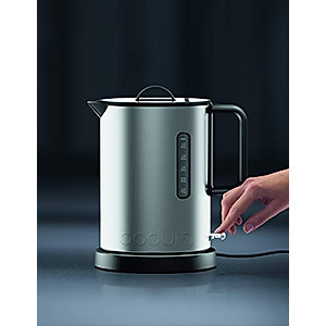 Bodum Ibis Stainless Steel Electric Water Kettle, 51 Ounce, Matte Chrome