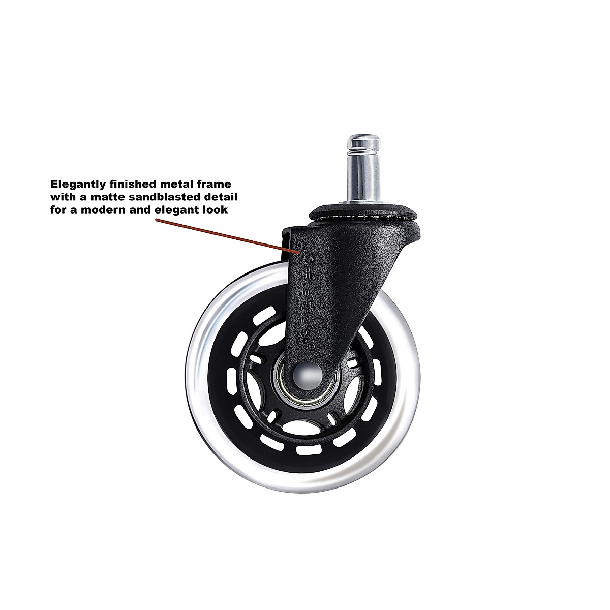 Office Factor Office Chair Wheels, Set of 5 Heavy Duty Chair Wheels, Hardwood Floor Safe, Replacement Wheels for Office Chair, Modern Style, Universal Fit, Suitable for All Flooring and Carpet