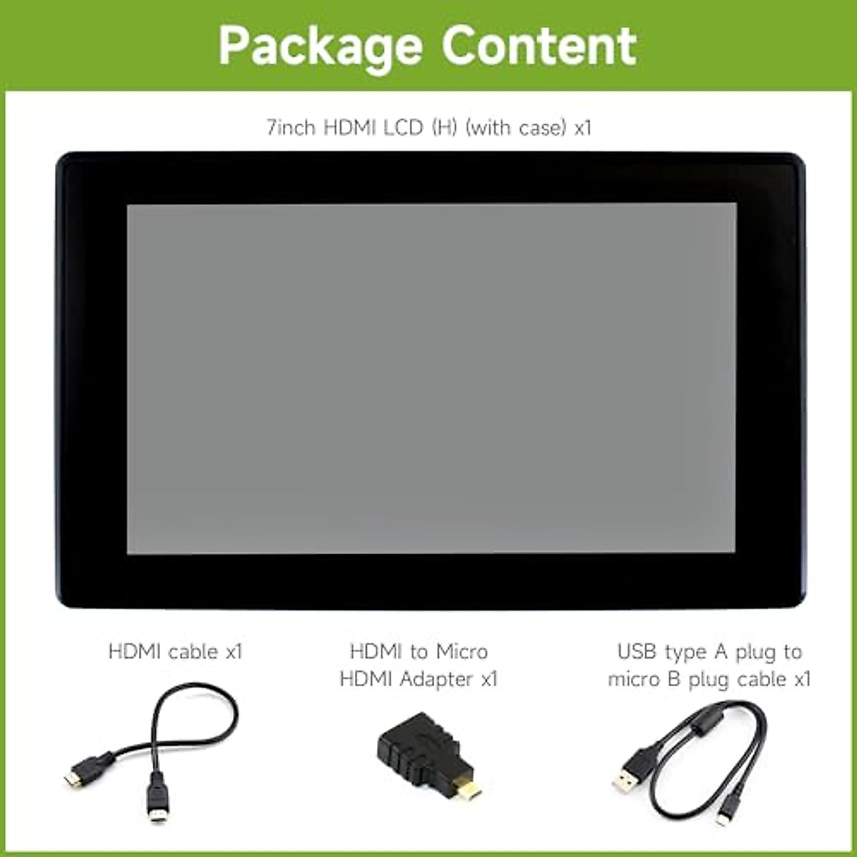 Waveshare 7inch Capacitive Touch Screen LCD (H) with Case, Compatible with Raspberry Pi 5/4B/3B/Zero/Zero W/Zero 2W/Pico/Pico W/Pico WH, 1024×600, HDMI, IPS