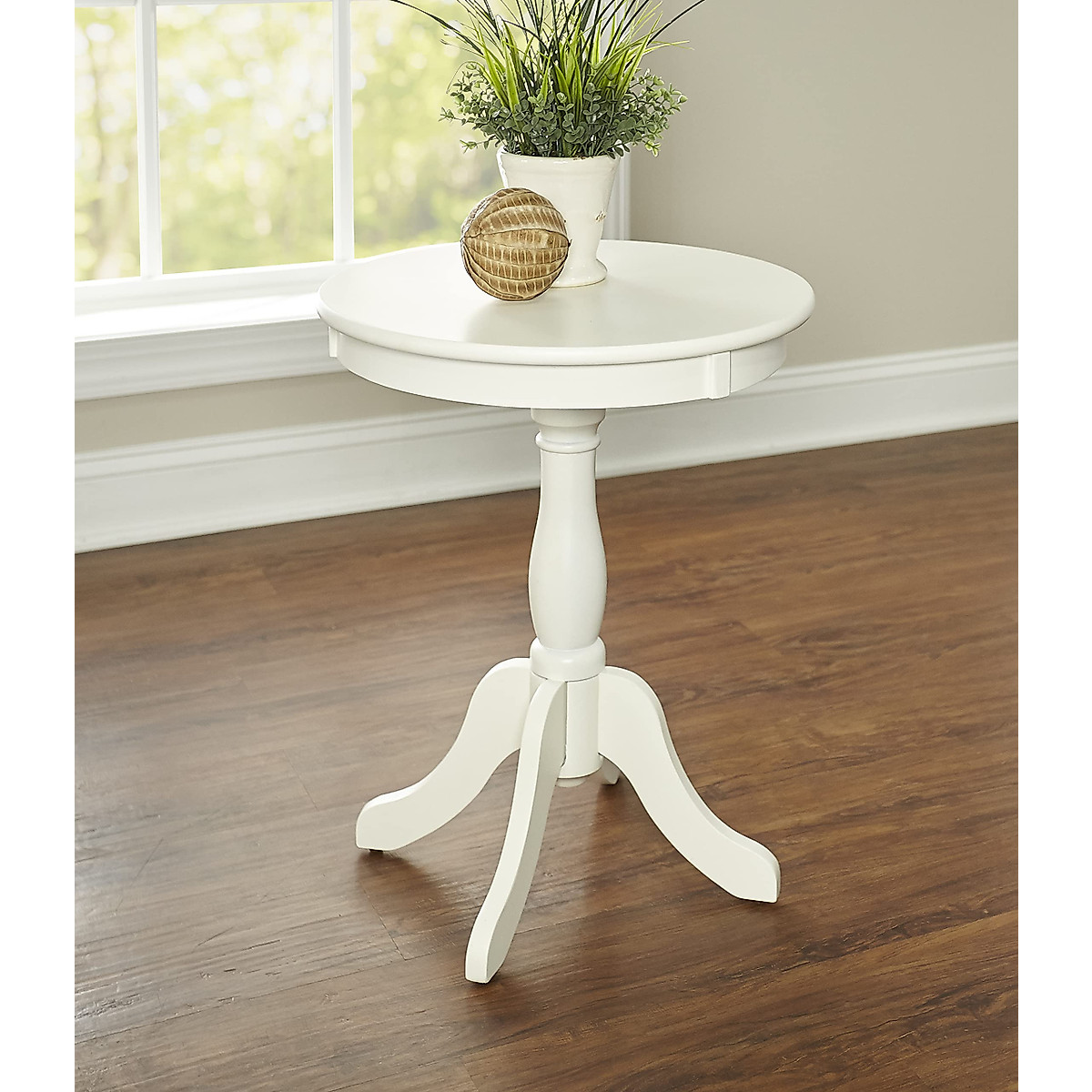 Powell Furniture Powell Round Accent, White Table, 18 x 22 x 18