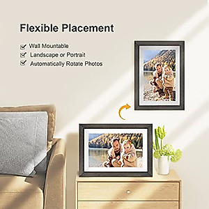 Frameo Digital Photo Frame with 32GB Memory,10.1 Inch WiFi Smart Digital Picture Frame with HD IPS Touch Screen,Auto-Rotate,Send Pictures from Anywhere via Frameo APP(Wood Effect)