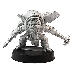 Stonehaven Miniatures Male Goblin Necromancer Miniature Figure, 22mm - 100% Pewter Metal - Includes Slotted Creator Base - for 28mm Scale Table Top War Games - Designed & Made in USA