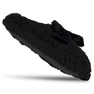 Jessica Simpson Women's Plush Marshmallow Slide on House Slipper Clog with Memory Foam, Black, X-Large