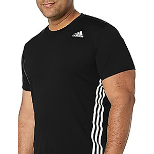 adidas Men's AEROREADY 3-Stripes Tee, Black/White, Medium