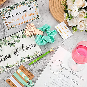 13Pcs Bridesmaid Proposal Gifts Maid of Honor Gifts Matron of Honor Gift Will You Be My Bridesmaid Gift Box Set Wine Tumblers Socks Scrunchie Pen for Wedding Bachelorette Party Supply (Bright)