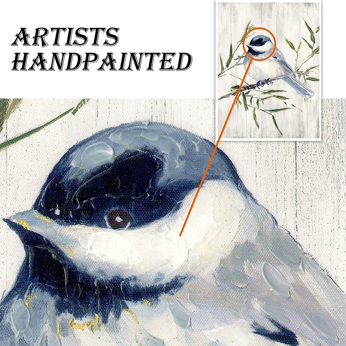 TAR TAR STUDIO Bird Canvas Wall Art Picture: Nature-Inspired Painting Artwork on Canvas for Bathroom (18''W x 24''H x 2 PCS, Multiple Style)